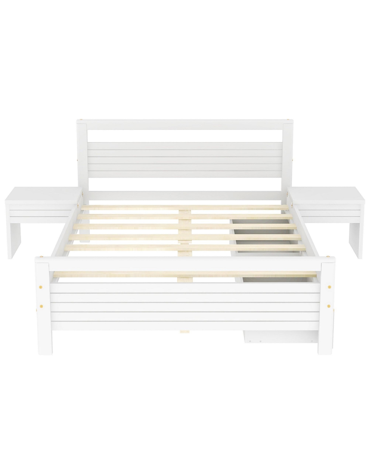 Click here for Boyel Living Full Size Wooden Platform Bed With 2... prices