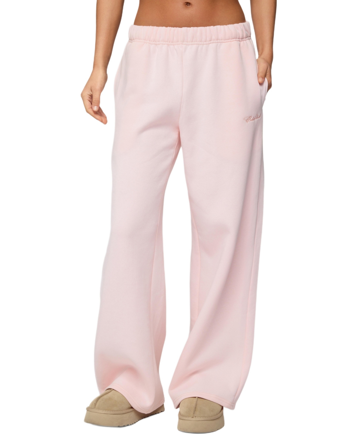Click here for Edikted Womens Basic Girl Wide Leg Sweatpants - Li... prices