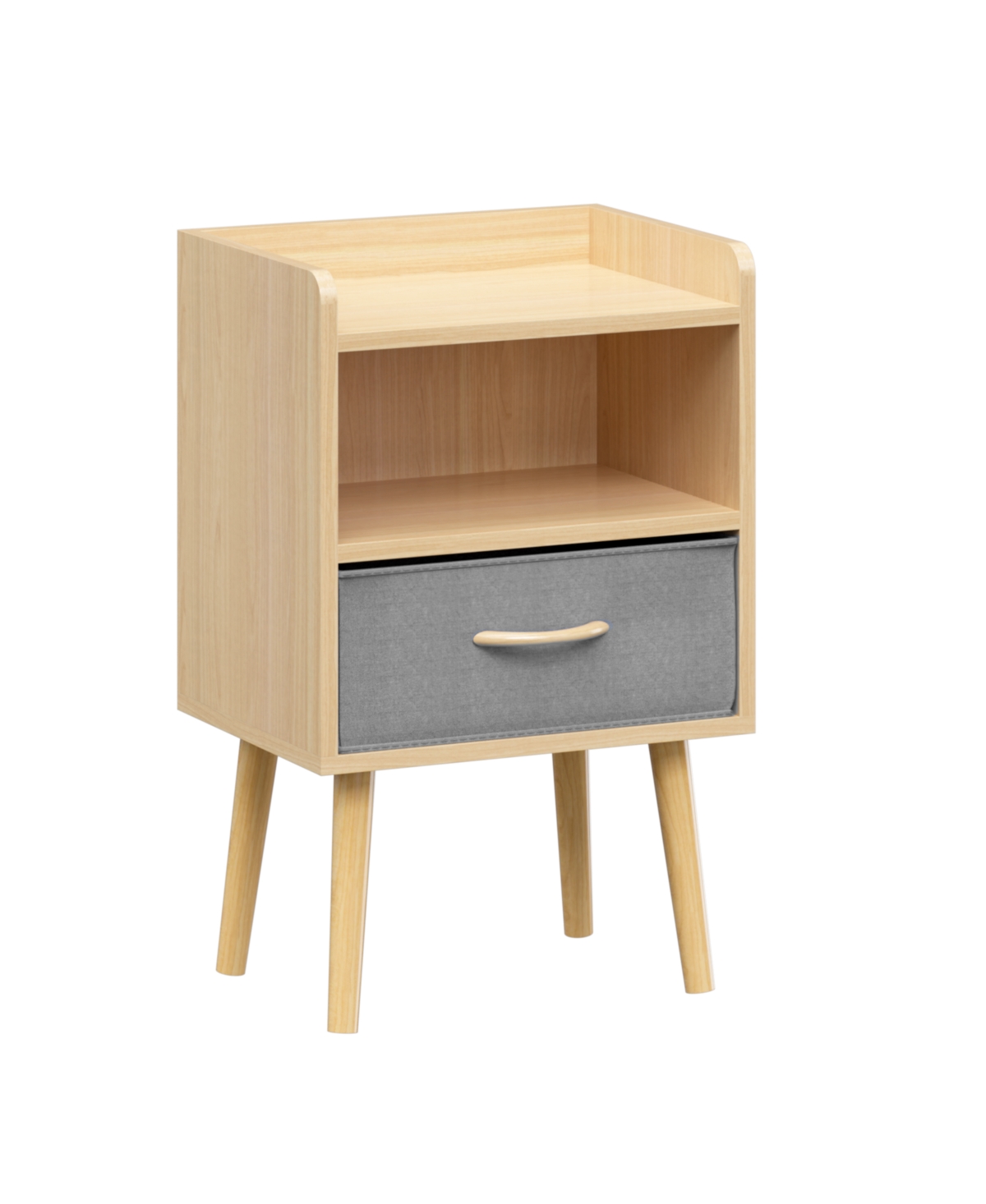 Click here for Cesicia Oak Wood Nightstand With Collapsible Fabri... prices