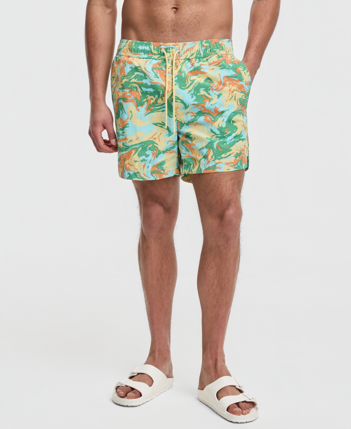 Click here for Mode of One Mens Liquid Camo 5 Swim Trunks  Macys... prices