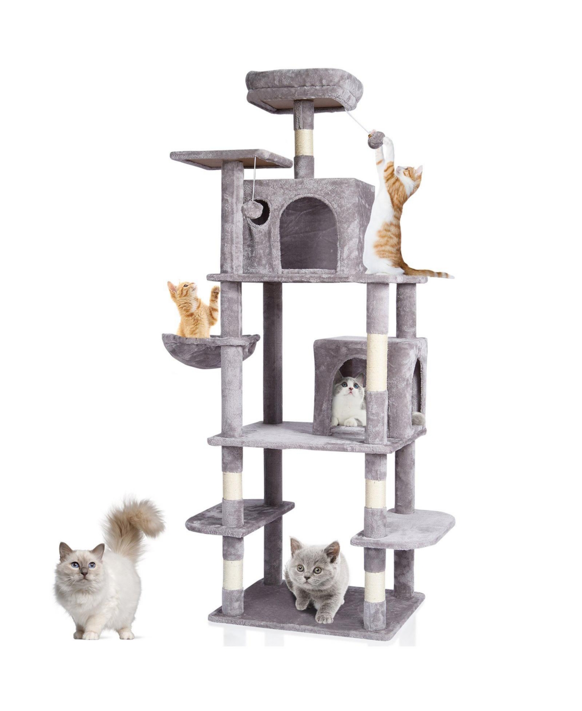Click here for Cozito 68.5 Multi-Level Cat Tree with 2 Condos - G... prices