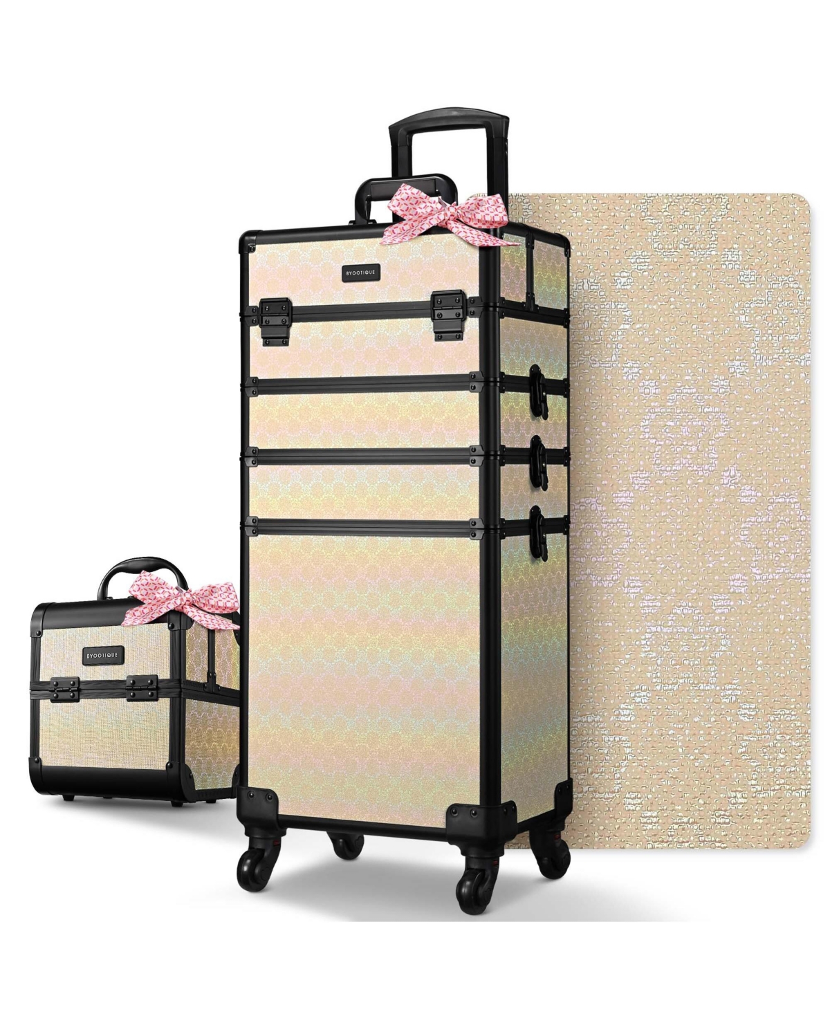 Click here for Byootique Rolling Makeup Train Case w/ Cube Case C... prices