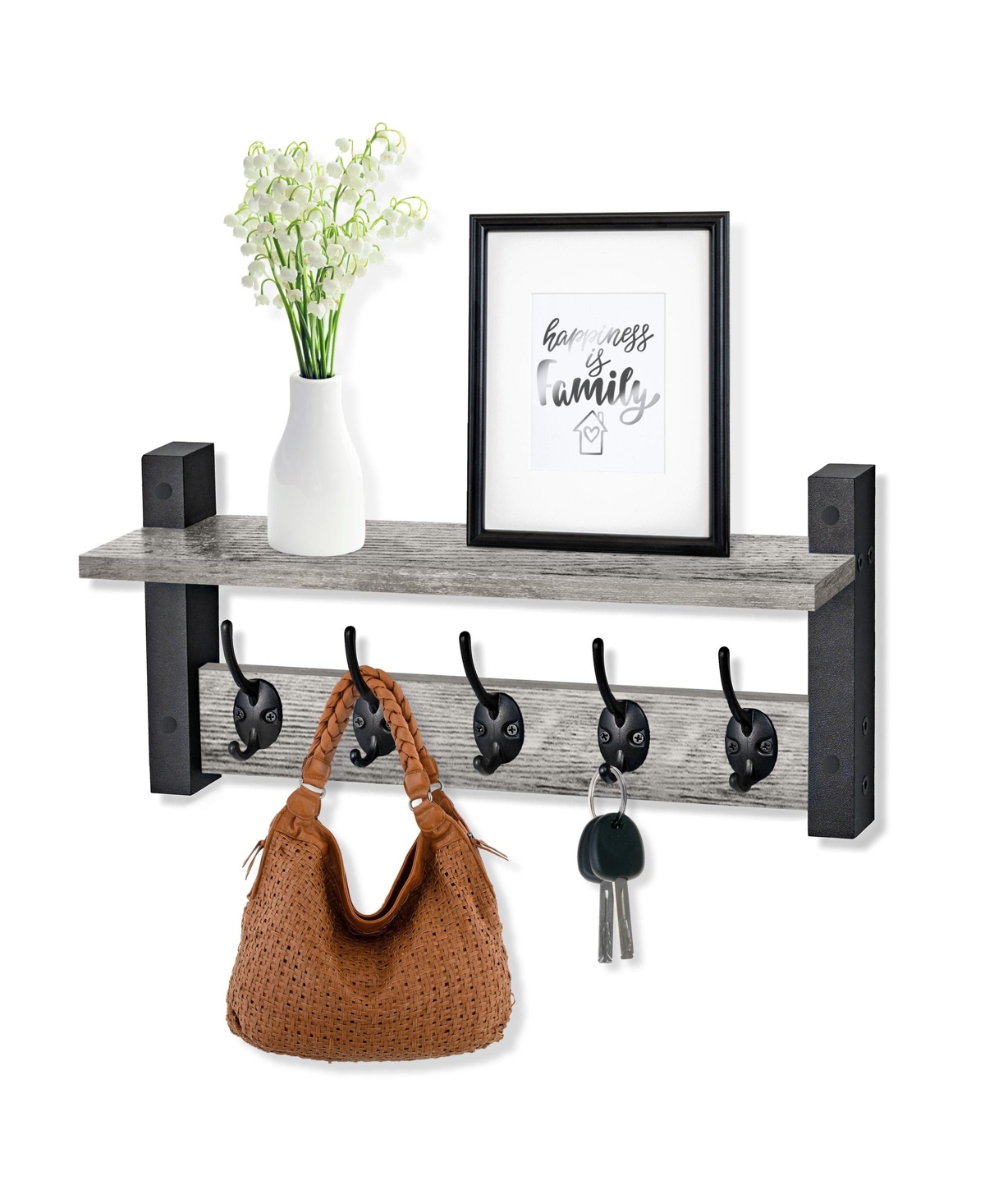 Click here for Sorbus 16 Inch Floating Wall Shelf with 5 Heavy Du... prices