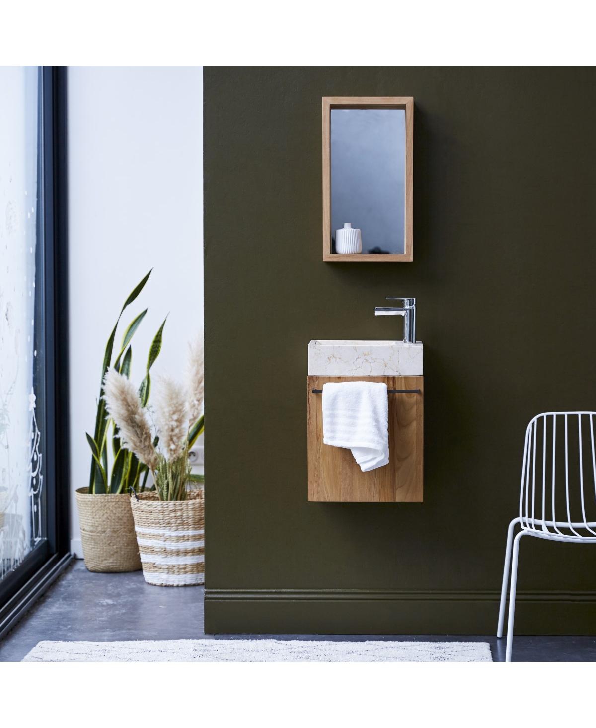 Click here for Tikamoon Stelle Teak and Marble Wall-Mounted Vanit... prices