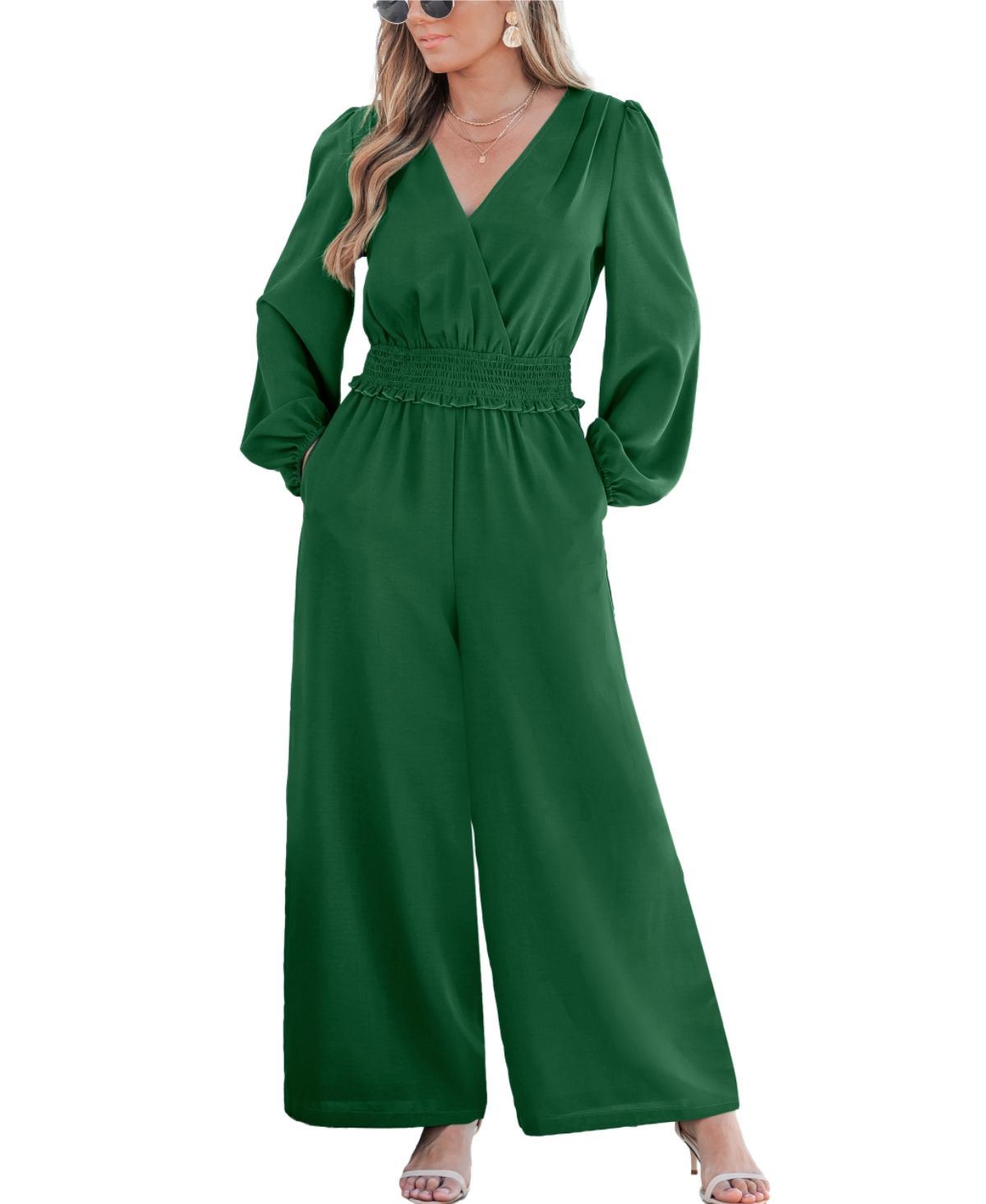 Click here for Cupshe Womens Essential V-Neck Pull-On Jumpsuit -... prices