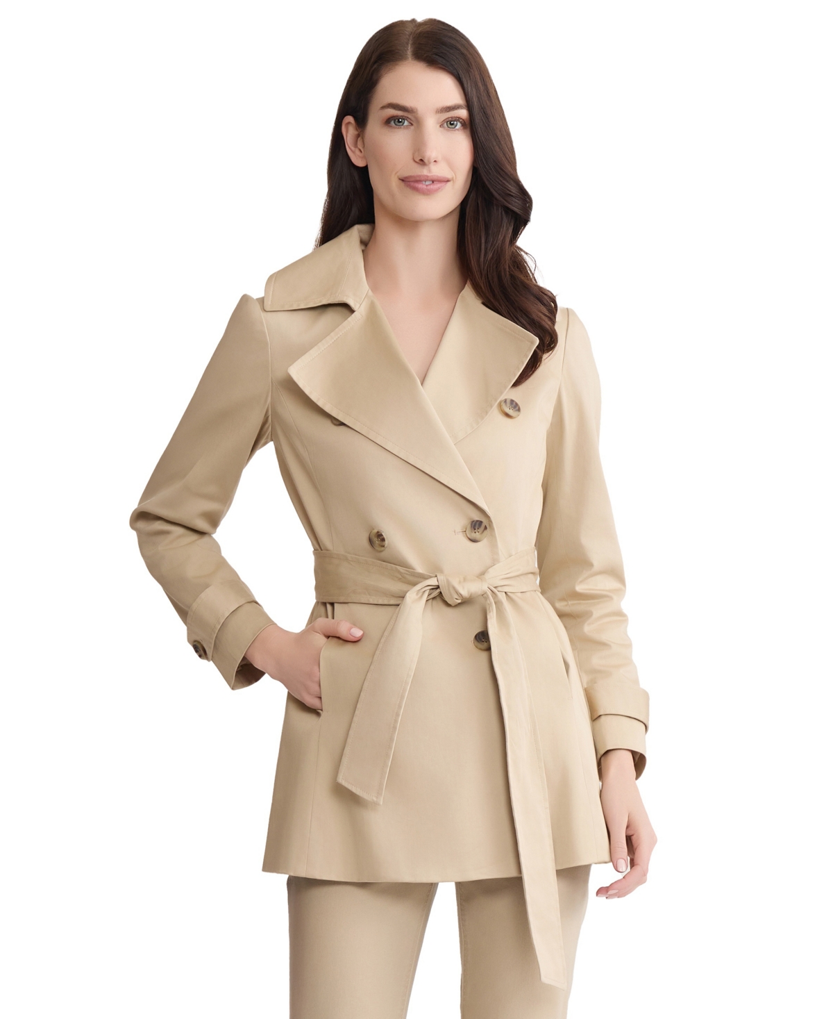 Click here for Jones New York Womens Double Breasted Trench Coat... prices