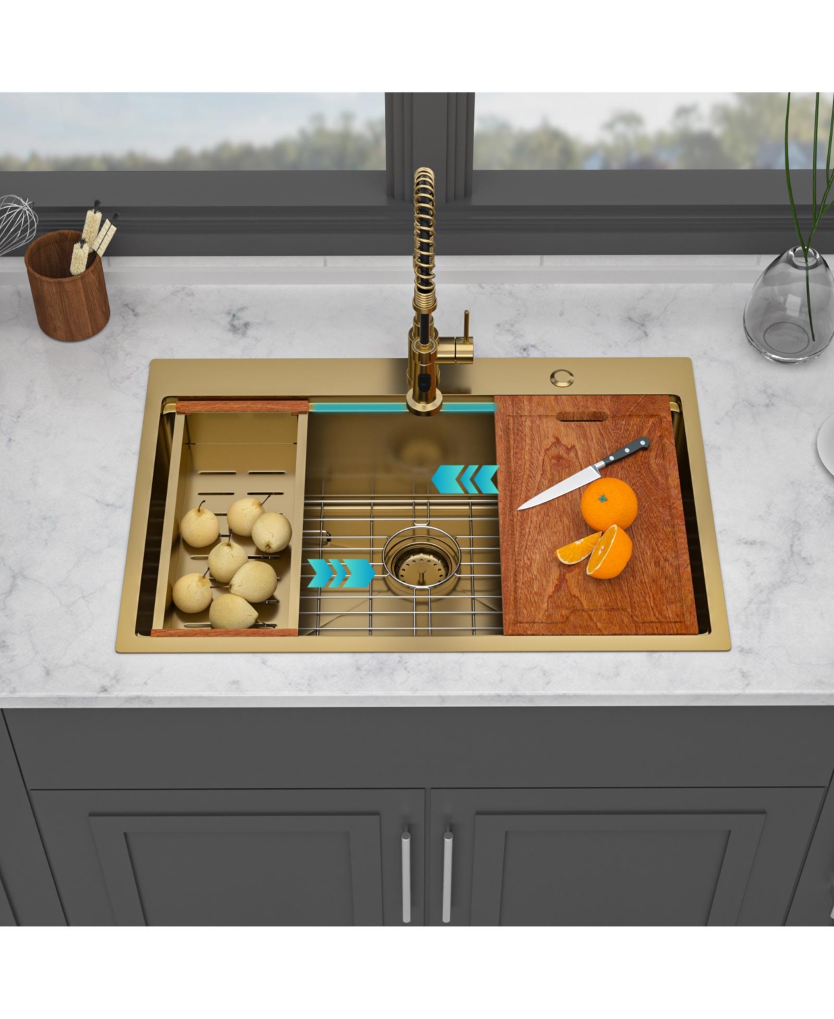 Click here for flynama huluwat 36x22x10inch Drop in Gold Kitchen... prices