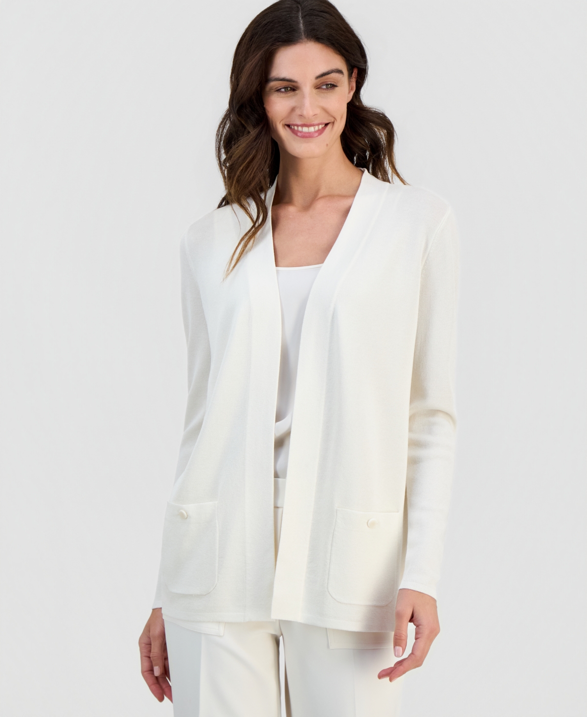 Click here for Anne Klein Petite Malibu Cardigan - White Dove prices