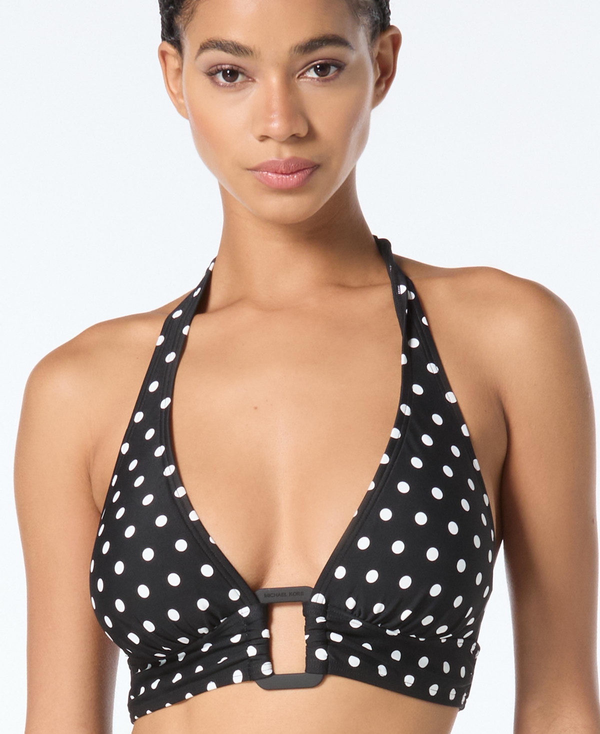 Click here for Michael Kors Womens Halter Swim Bra Top - Black prices