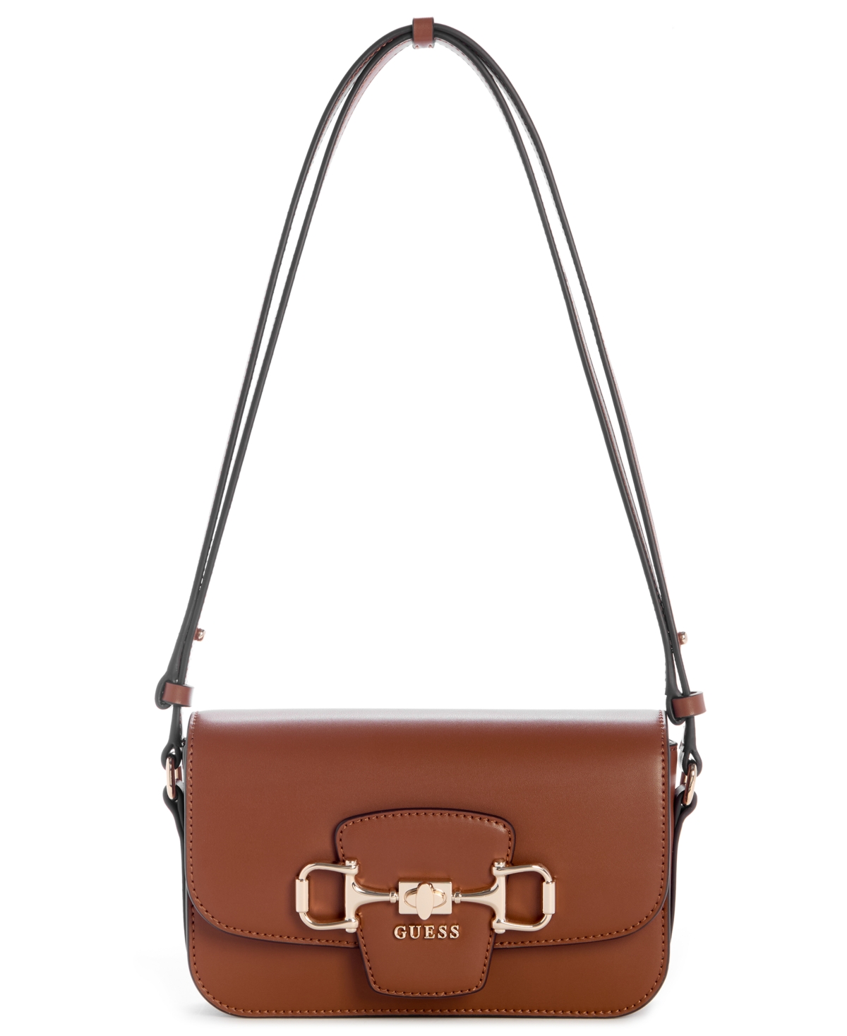 Click here for Guess Janie Convertible Xbody Flap Handbag - Brown prices