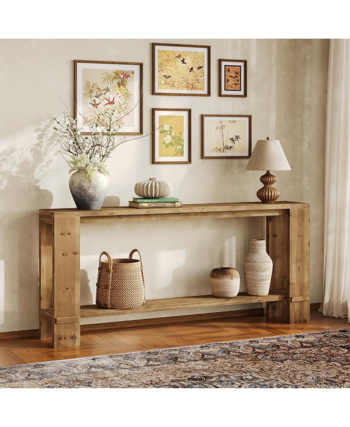 Click here for Tribesigns Solid Wood Console Table  Farmhouse 2-T... prices