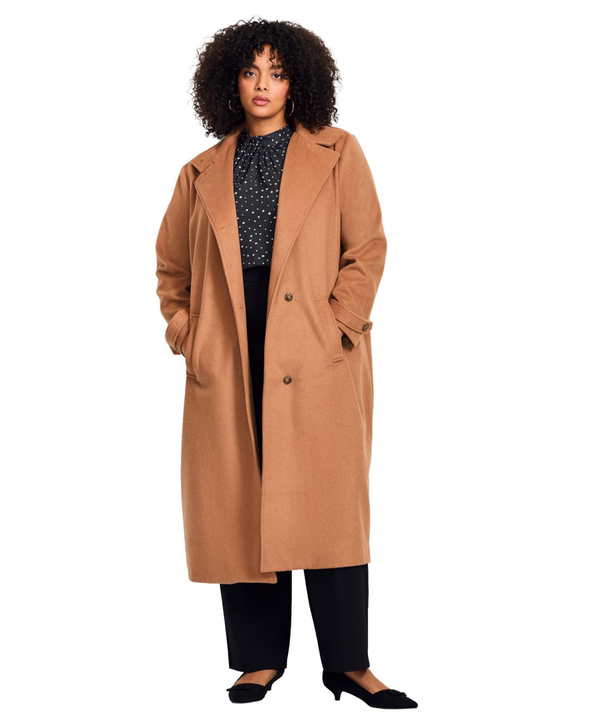 Click here for Avenue Womens Funnel Neck Long Coat - Soft camel prices