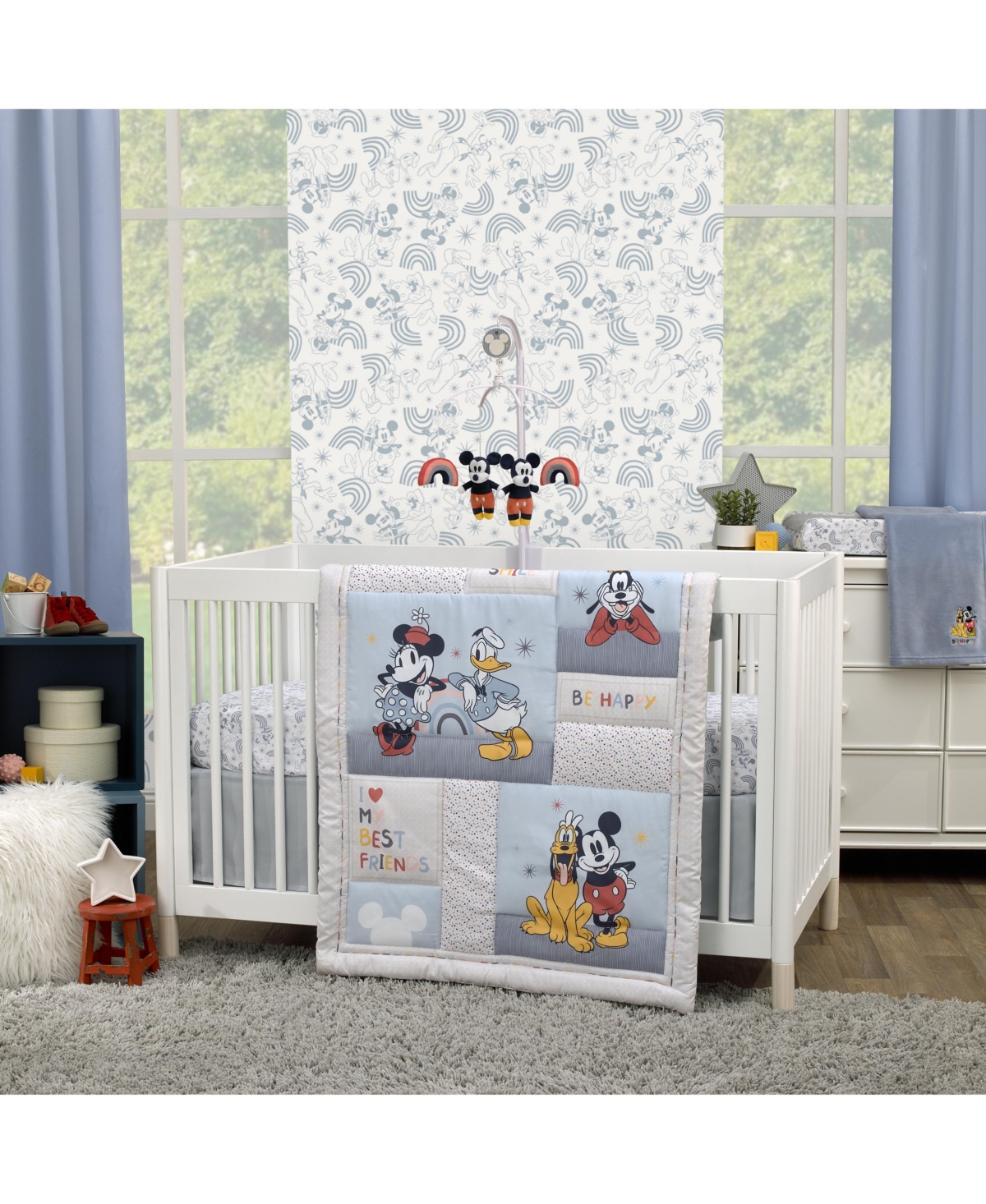 Click here for NoJo Baby Disney Mickey and Friends Grey  Blue  Go... prices