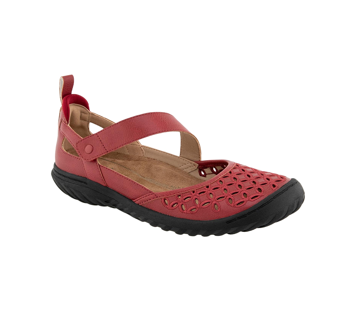 Click here for Jbu Womens Bianca Mary Jane Round Toe Flats - Red prices