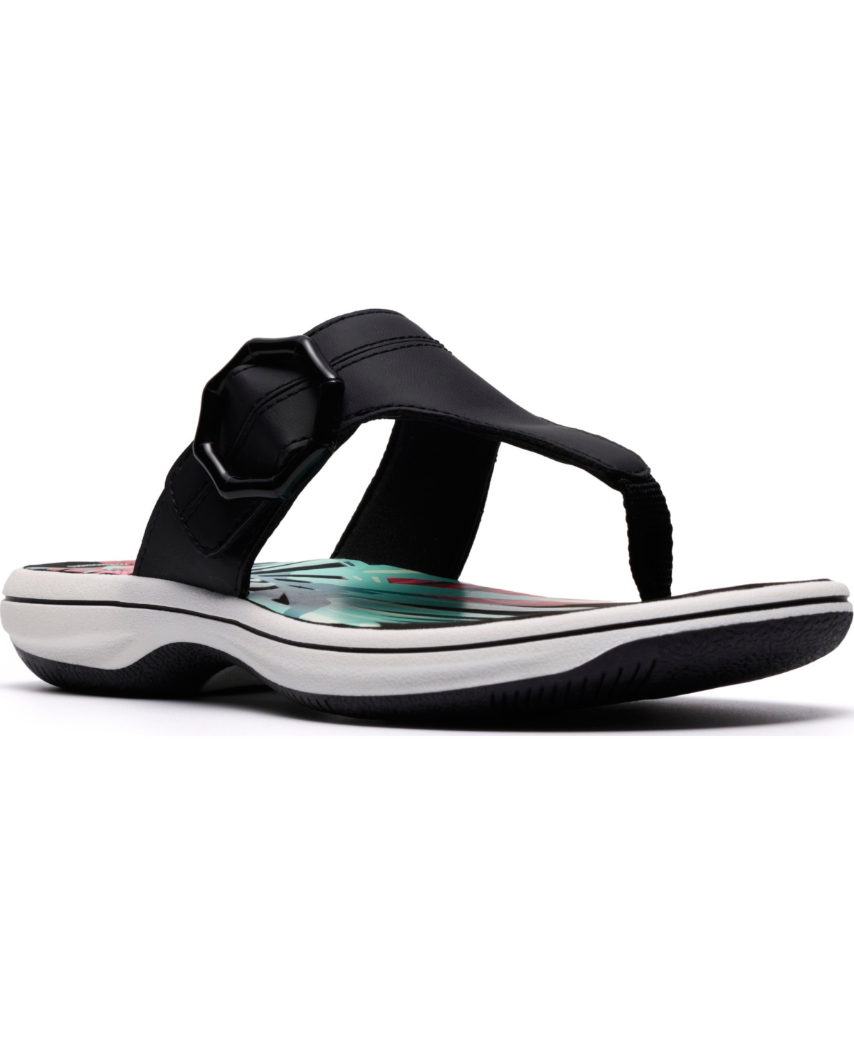 Click here for Clarks Womens Breeze Cove Flip Flop Flats - Black prices