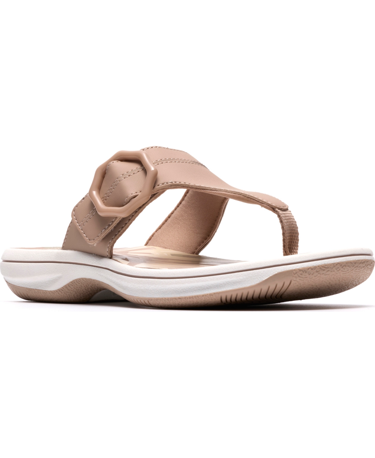 Click here for Clarks Womens Breeze Cove Flip Flop Flats - Tan prices