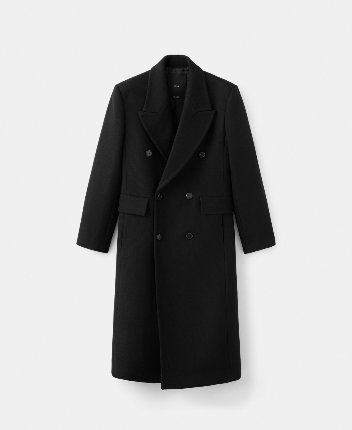 Click here for Mango Womens Double-Breasted Wool Coat - Black prices