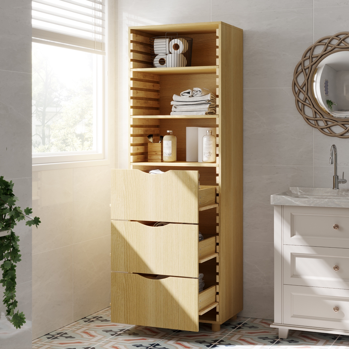 Click here for Homsee Bathroom Cabinet With 2 Adjustable Shelves... prices