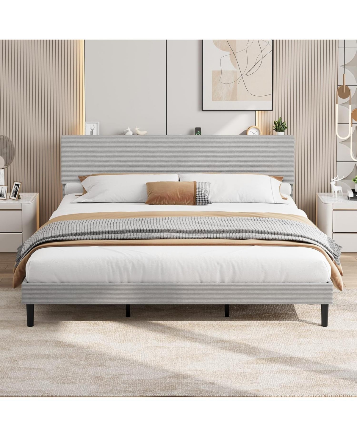 Click here for gaomon Platform Bed Frame with Usb Charging Statio... prices