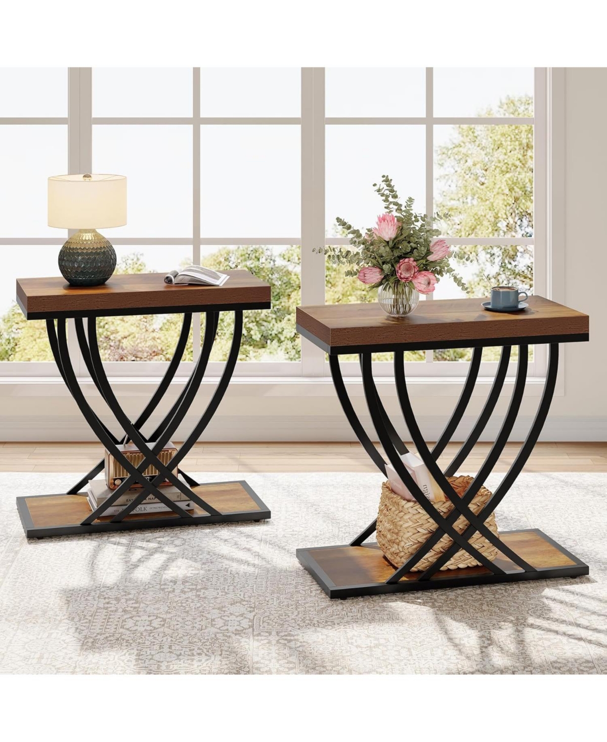 Click here for Tribesigns Side Table Set of 2  2-Tier Narrow End... prices
