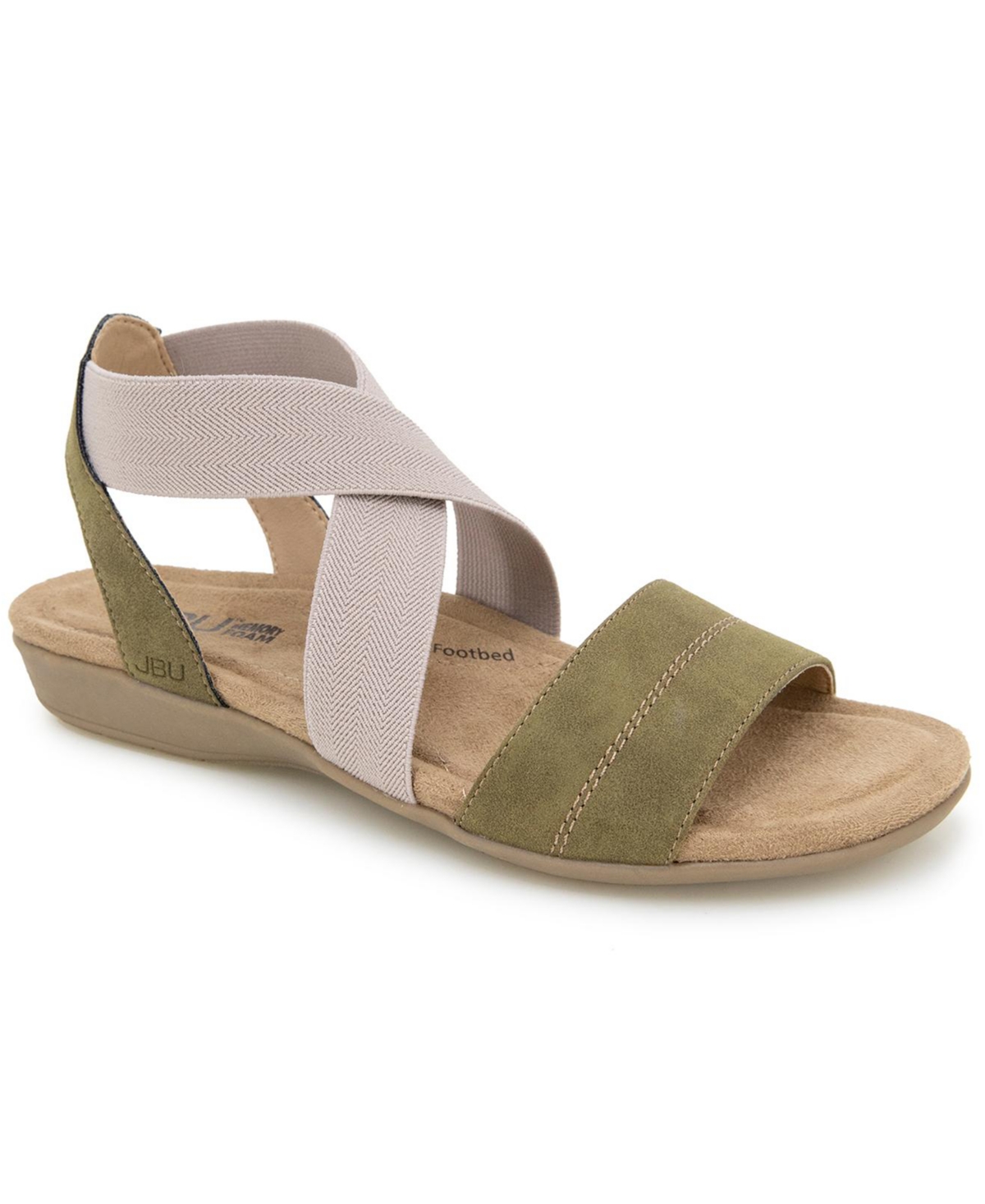 Click here for Jbu Womens Meg Casual Flat Sandals - Olive/Taupe prices