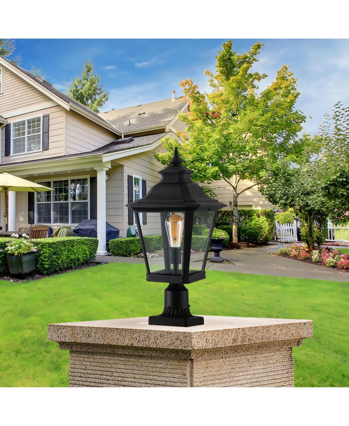 Click here for Flynama 21"(H) 1-Pack Outdoor Post Lantern Li... prices