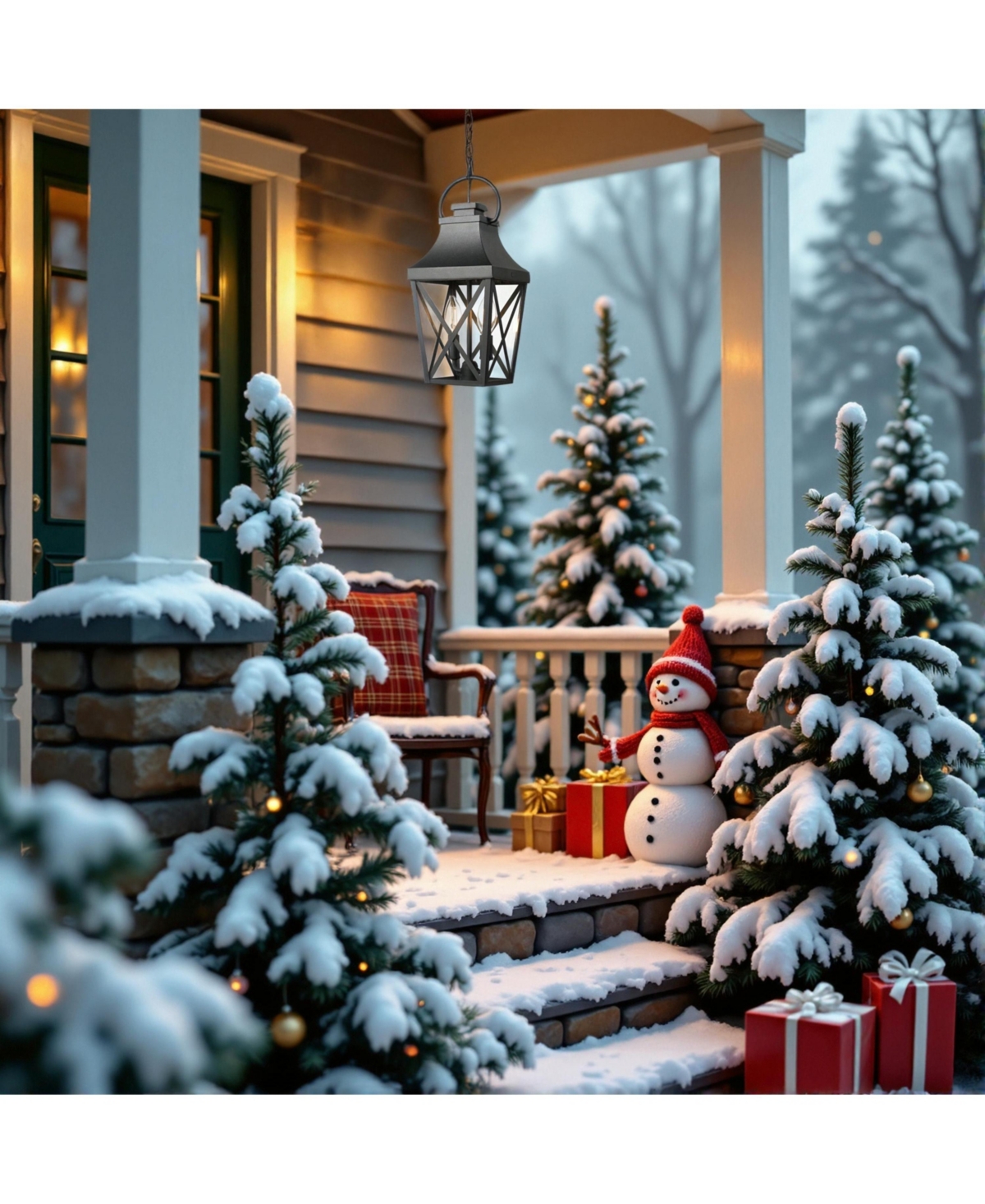 Click here for Flynama Black Outdoor Pendant Light 2-Light Outsid... prices