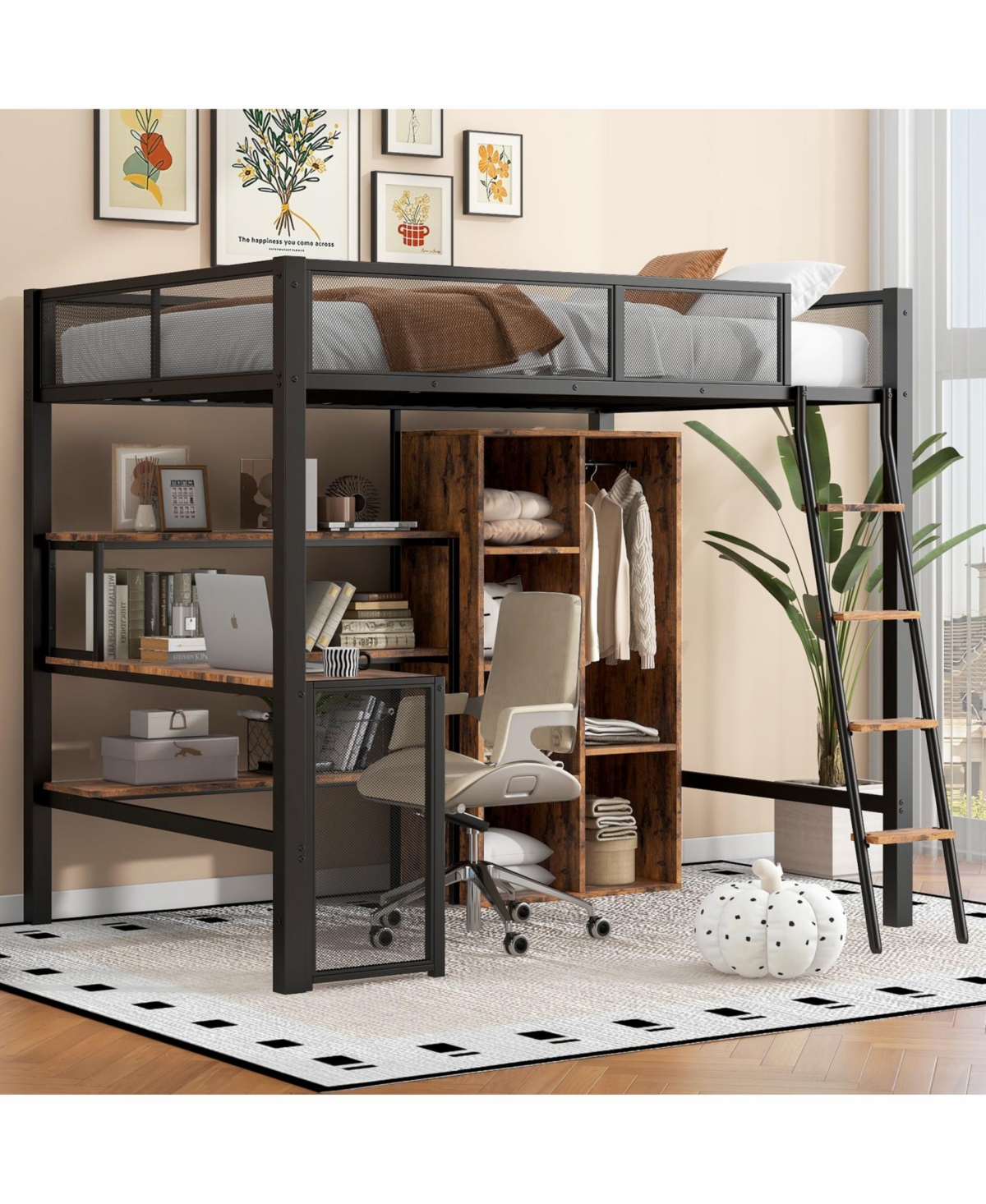 Click here for Streamdale Furniture Full Size Metal Loft bed with... prices