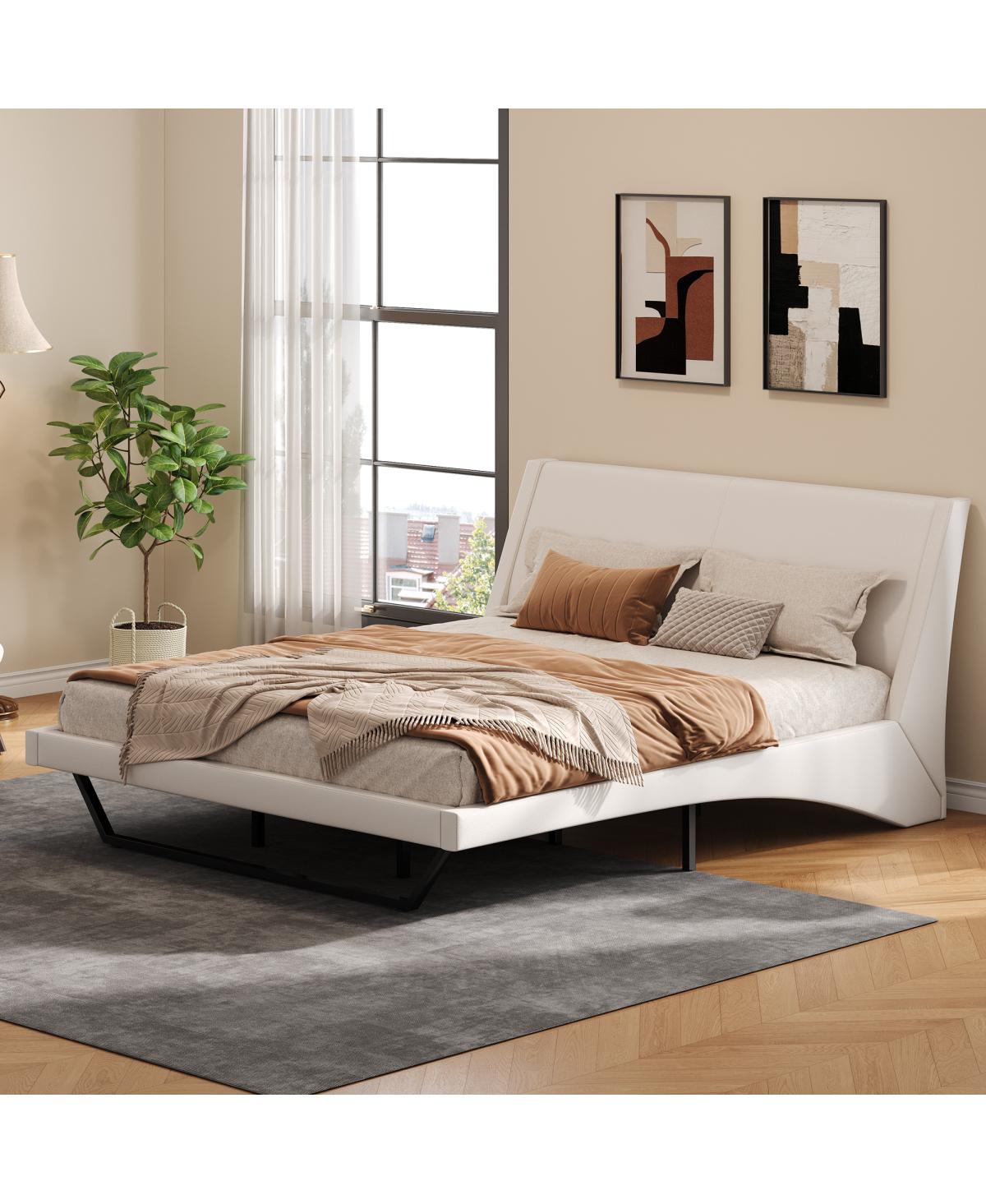 Click here for Streamdale Furniture Queen Size White Pu Leather U... prices