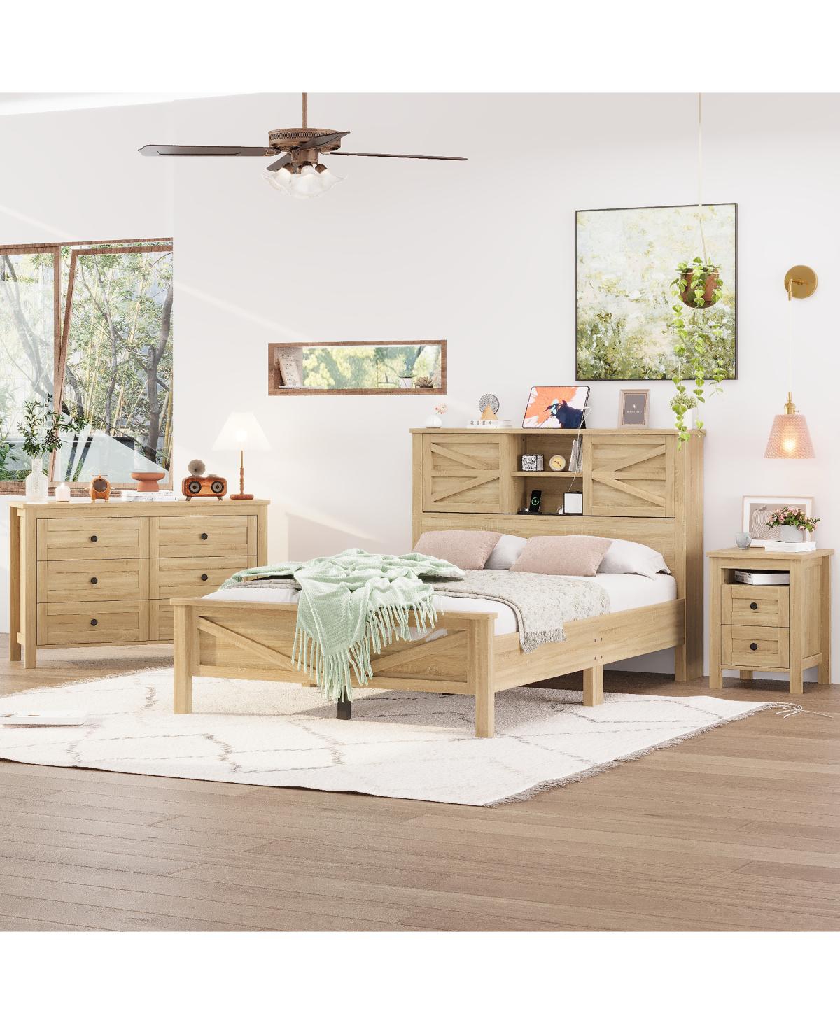 Click here for Streamdale Furniture 3-Piece Farmhouse Full Bed Se... prices