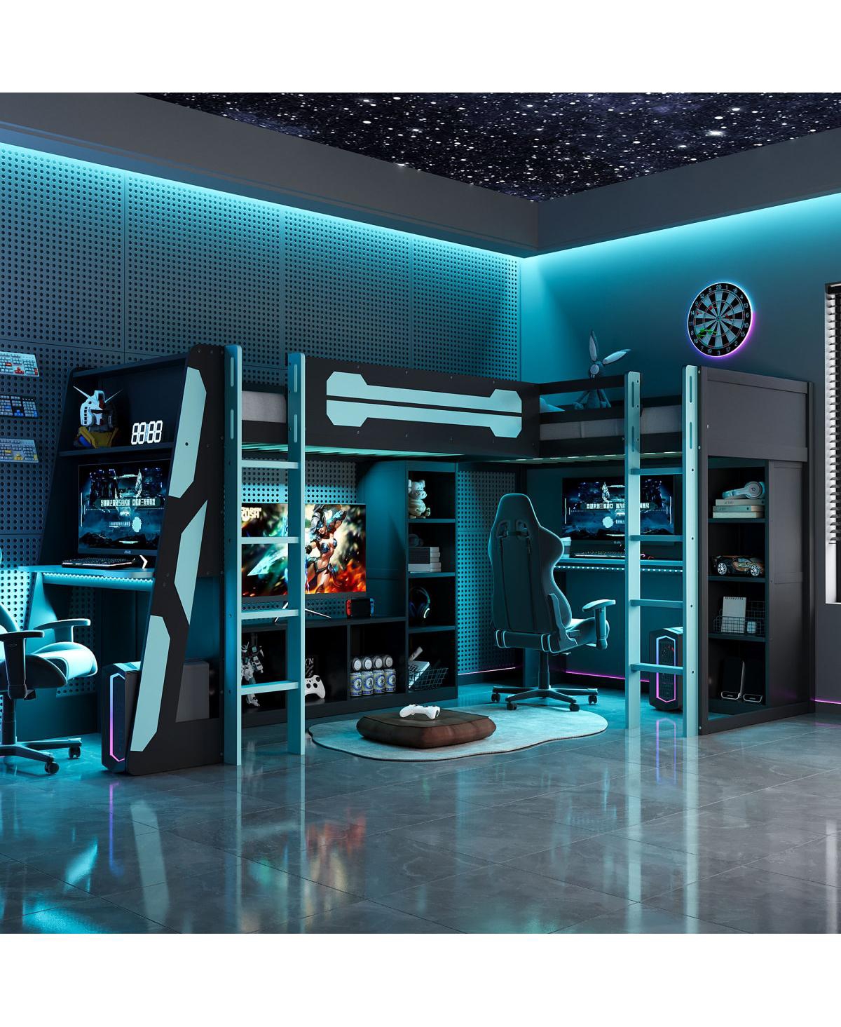 Click here for Streamdale Furniture L-Shaped Twin Gaming Bed Fram... prices