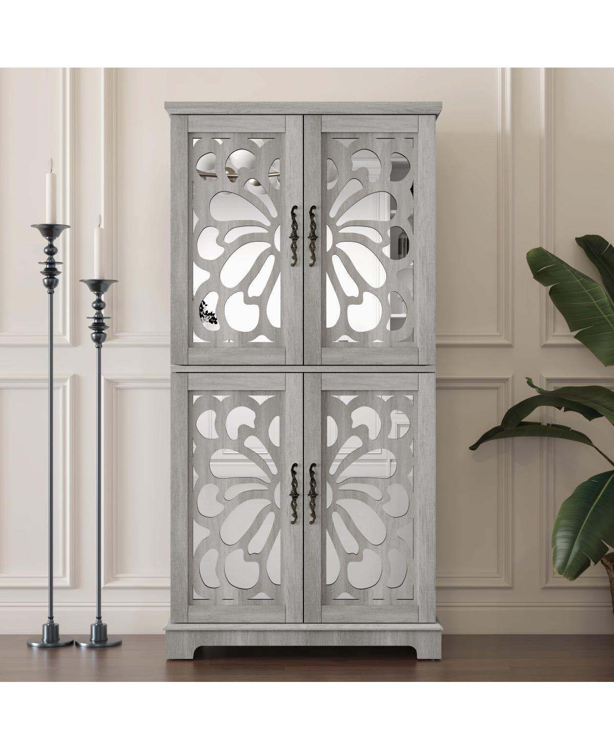 Click here for Streamdale 67.4"H 4-Door Mirrored Accent Stor... prices