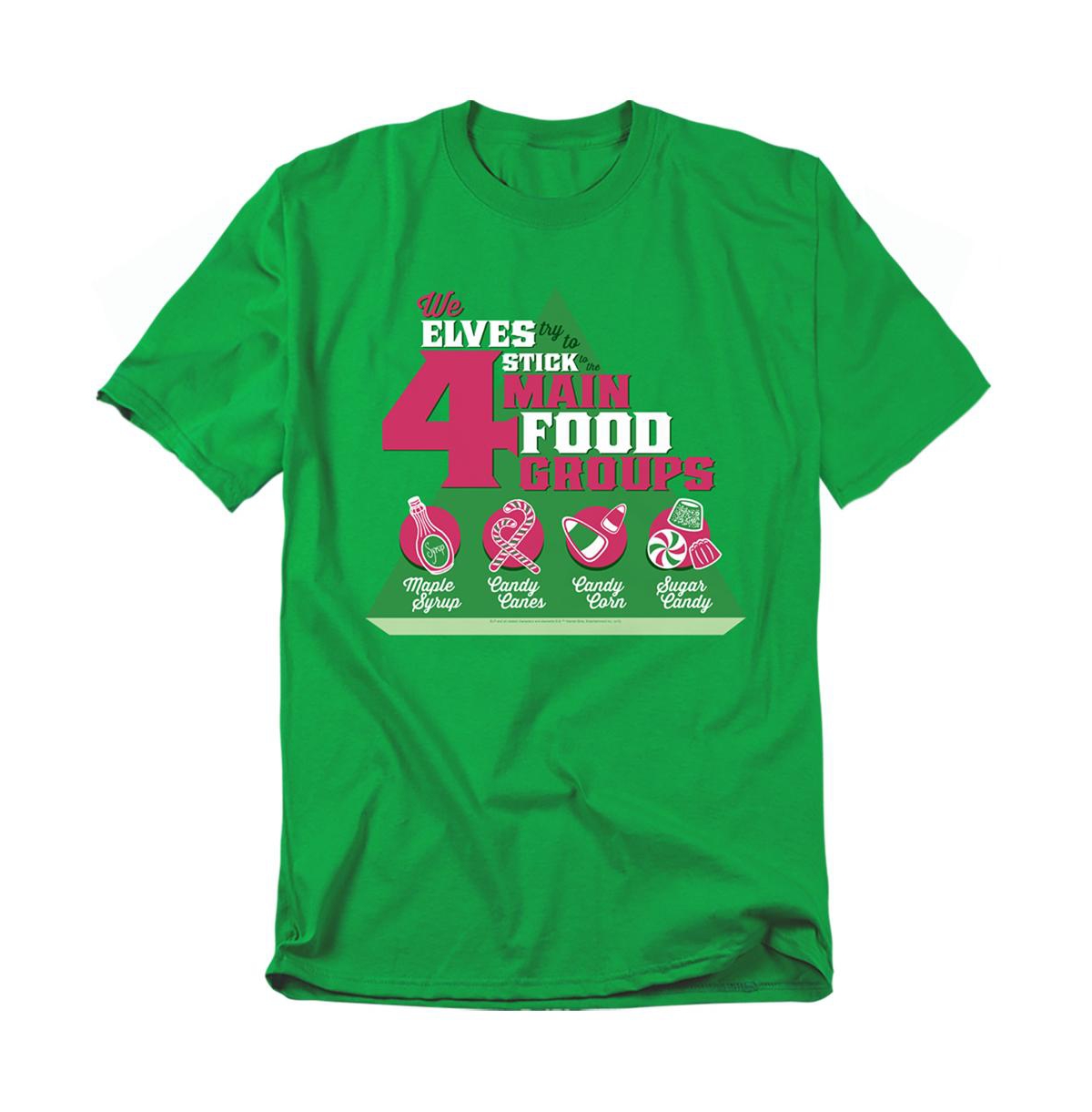 Click here for Elf Mens 4 Main Food Groups T Shirt - Kelly green prices