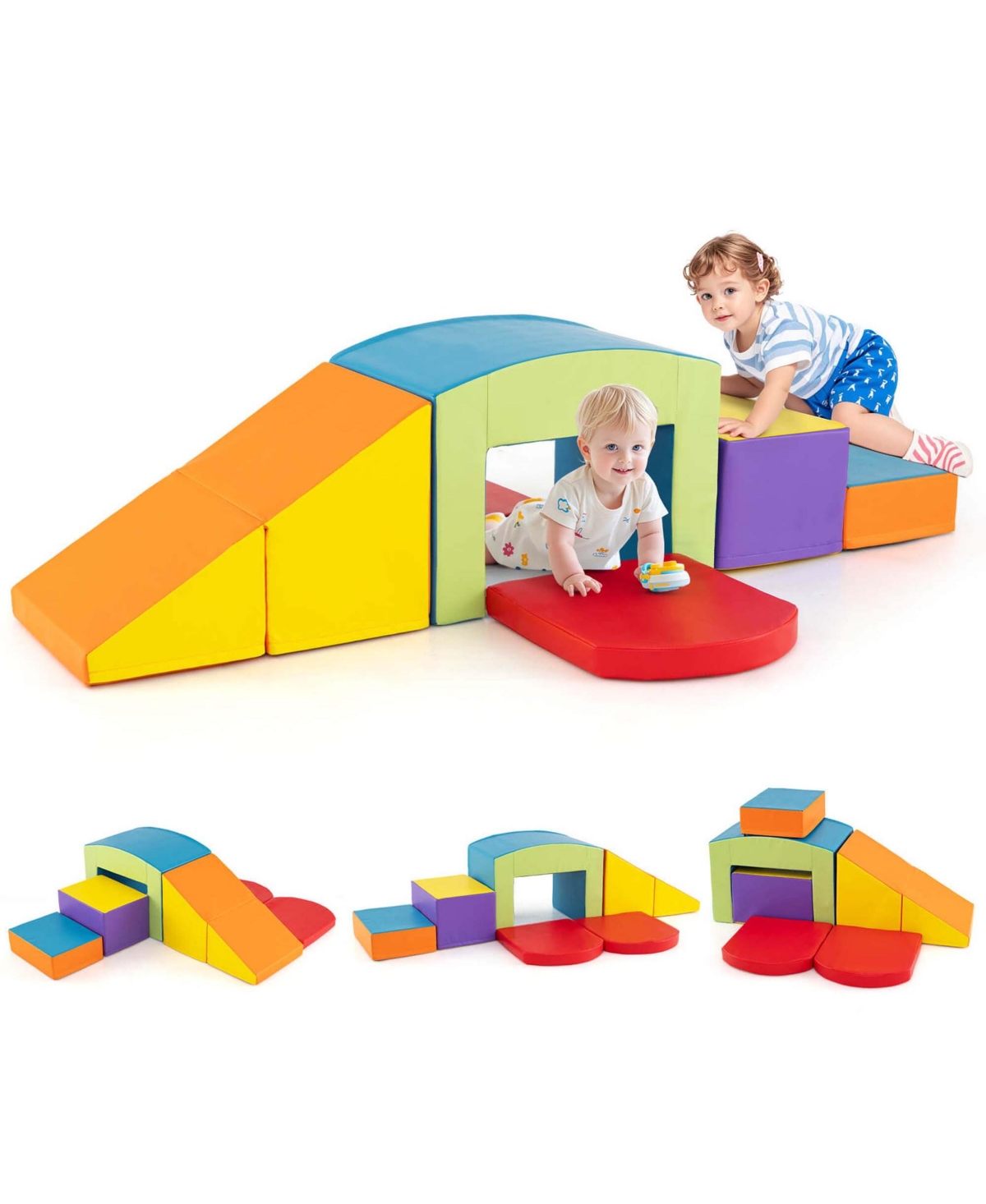 Click here for Costway 6 Pcs Multi-color Climb and Crawl Activity... prices