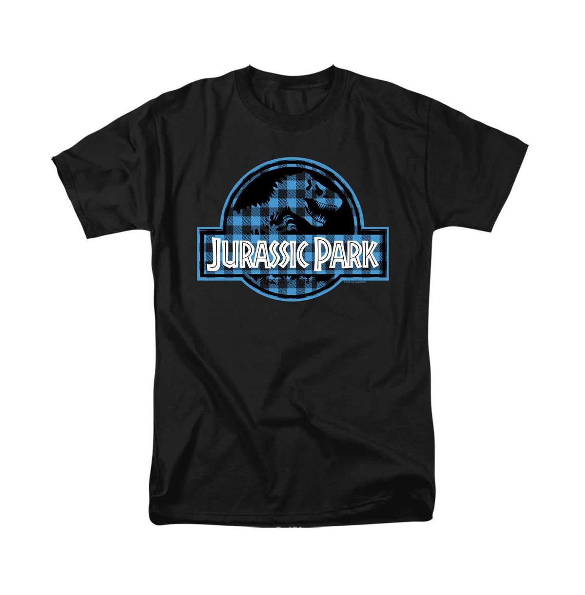 Click here for Jurassic Park Mens Plaid Logo 2 T Shirt - Black prices
