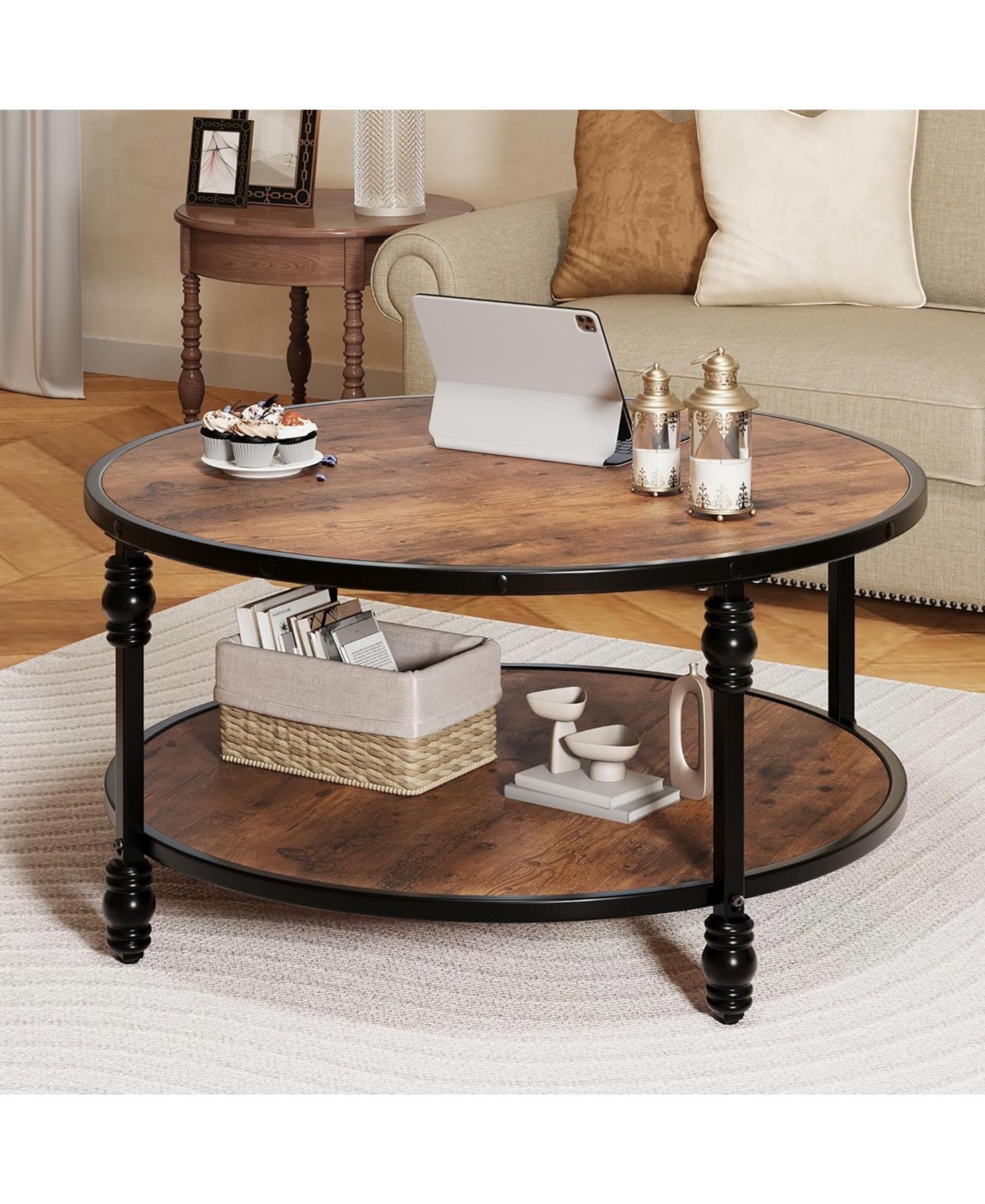 Click here for gaomon 36" Round Coffee Tables with Storage... prices