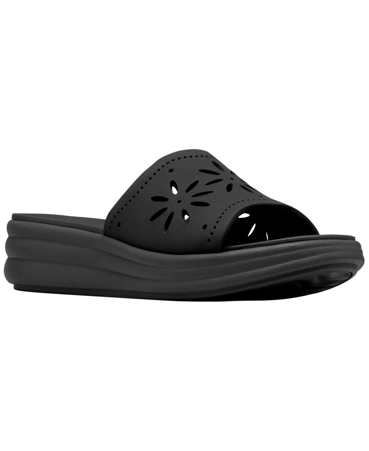 Click here for Clarks Womens Drift Floral Slip-On Wedge Sandals -... prices