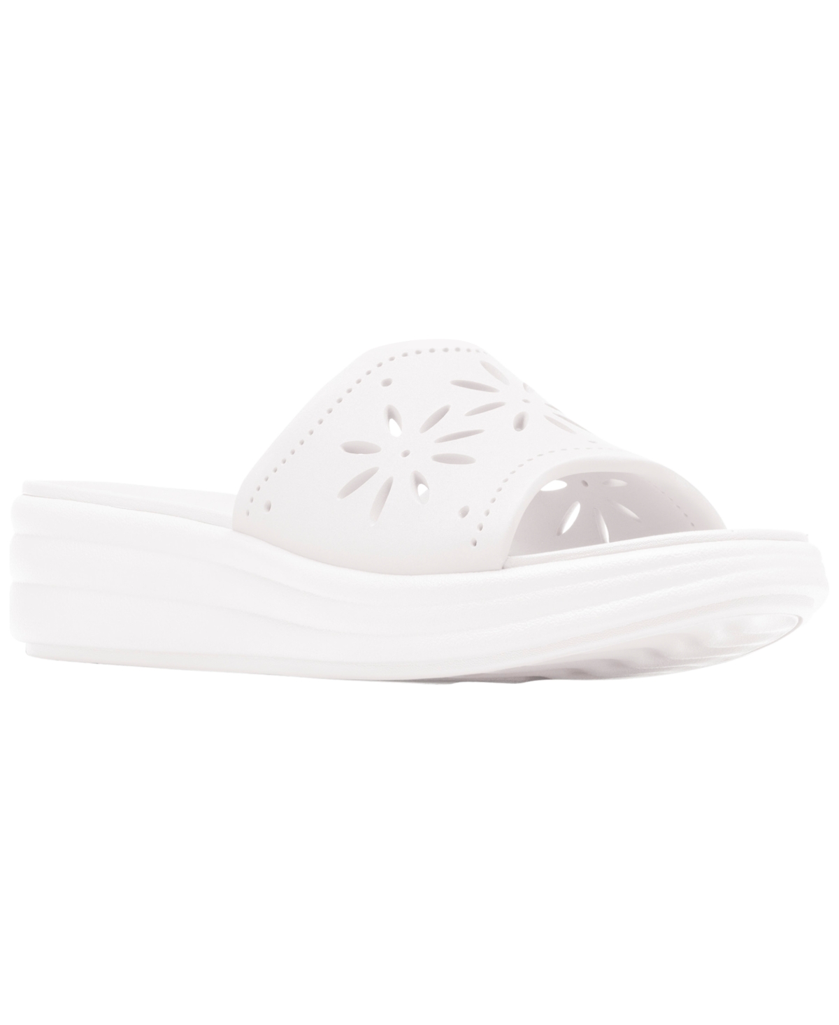 Click here for Clarks Womens Drift Floral Slip-On Wedge Sandals -... prices