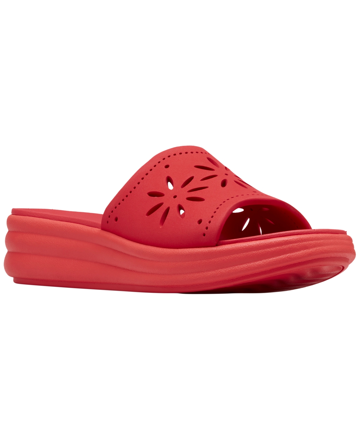 Click here for Clarks Womens Drift Floral Slip-On Wedge Sandals -... prices