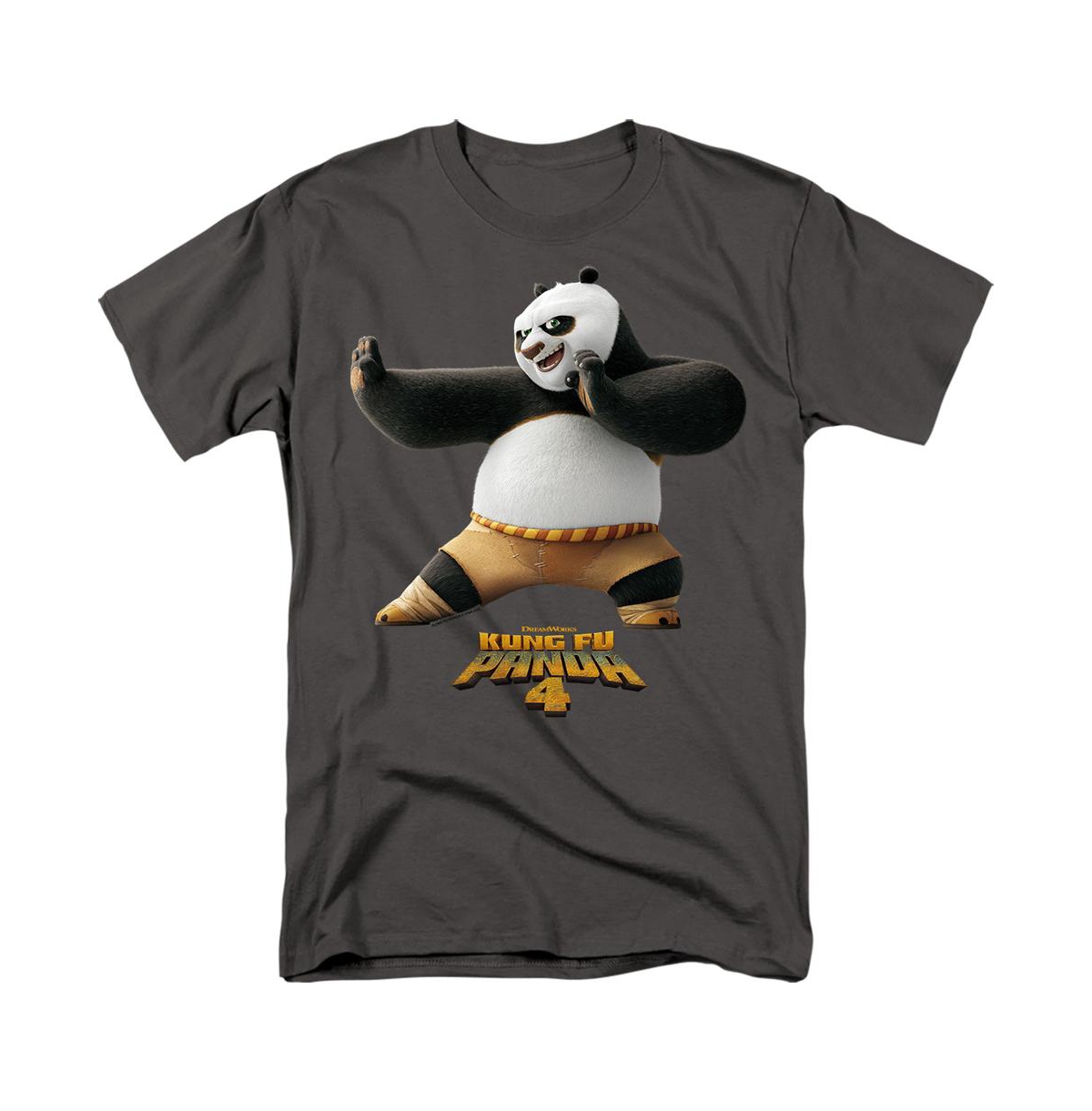 Click here for Kung Fu Panda Mens 4 Po And Logo T Shirt - Charcoa... prices