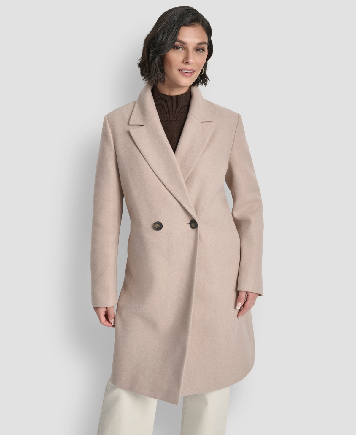 Click here for Dkny Womens Sams Double-Breasted Notch Collar Coat... prices