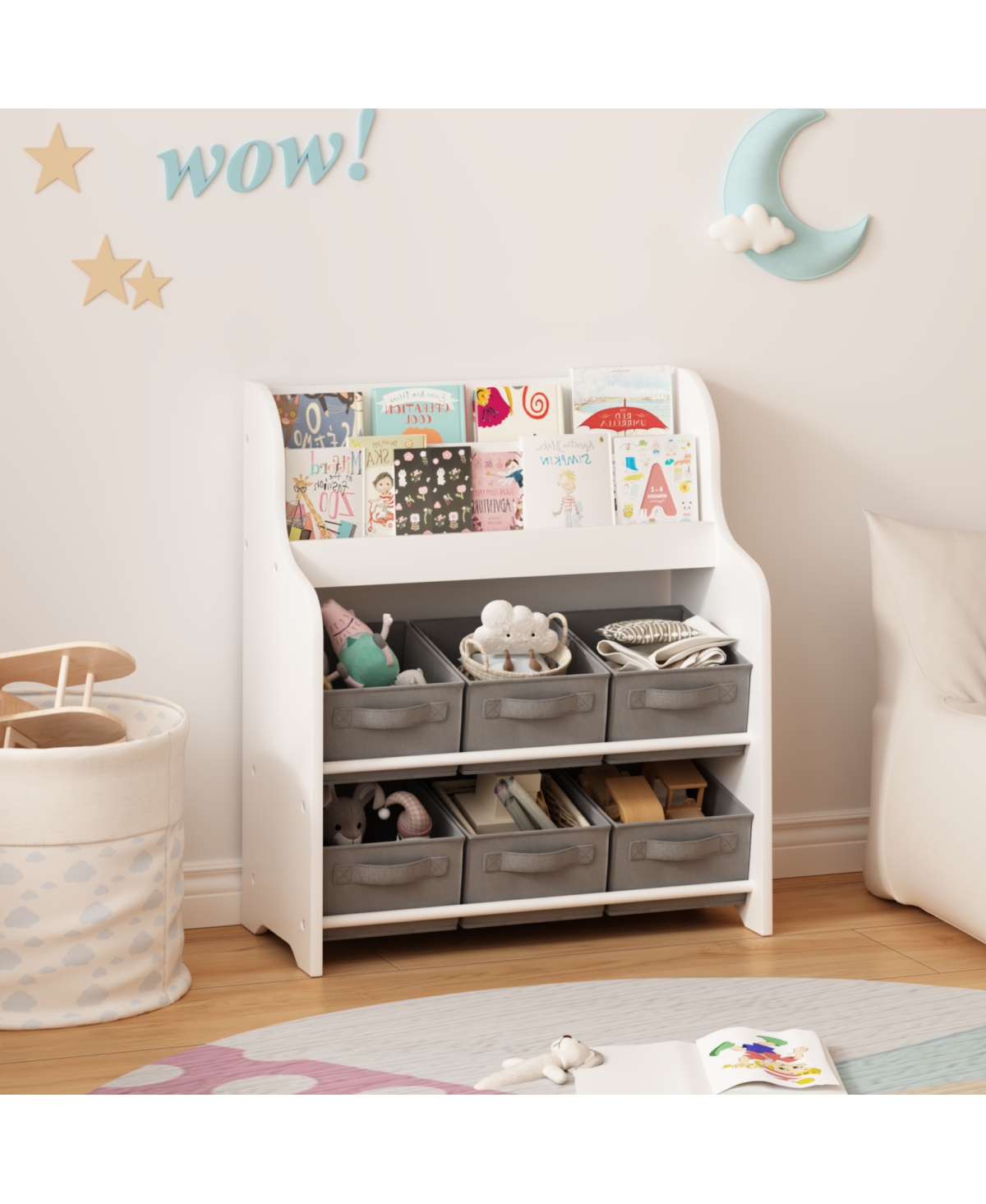 Click here for Streamdale Furniture Kids Bookshelf with 6 Fabric... prices