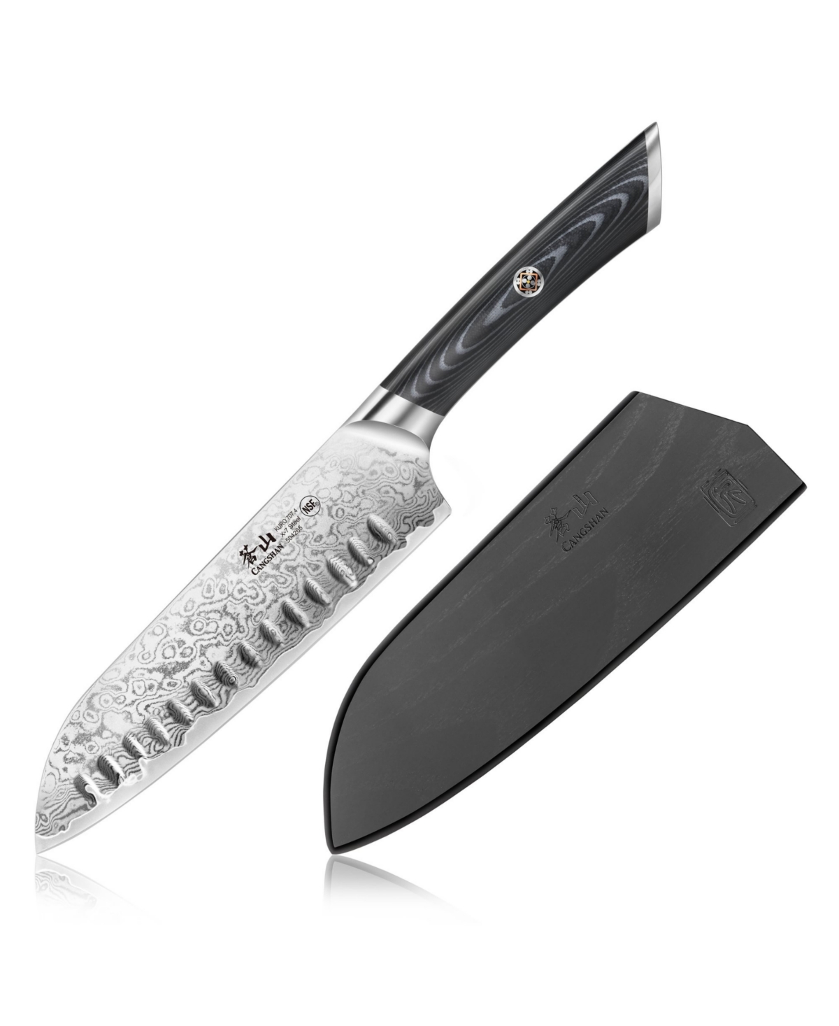 Click here for Cangshan Kuro Series Steel 7 Santoku Knife with Sh... prices