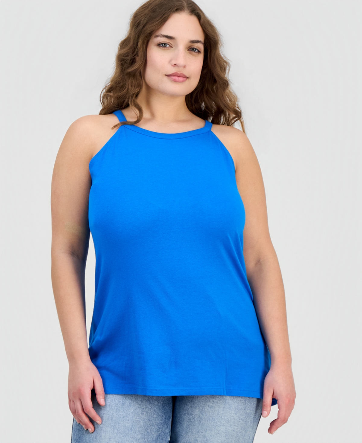 Click here for Aveto Trendy Plus Size Halter Tank Top - Electric... prices