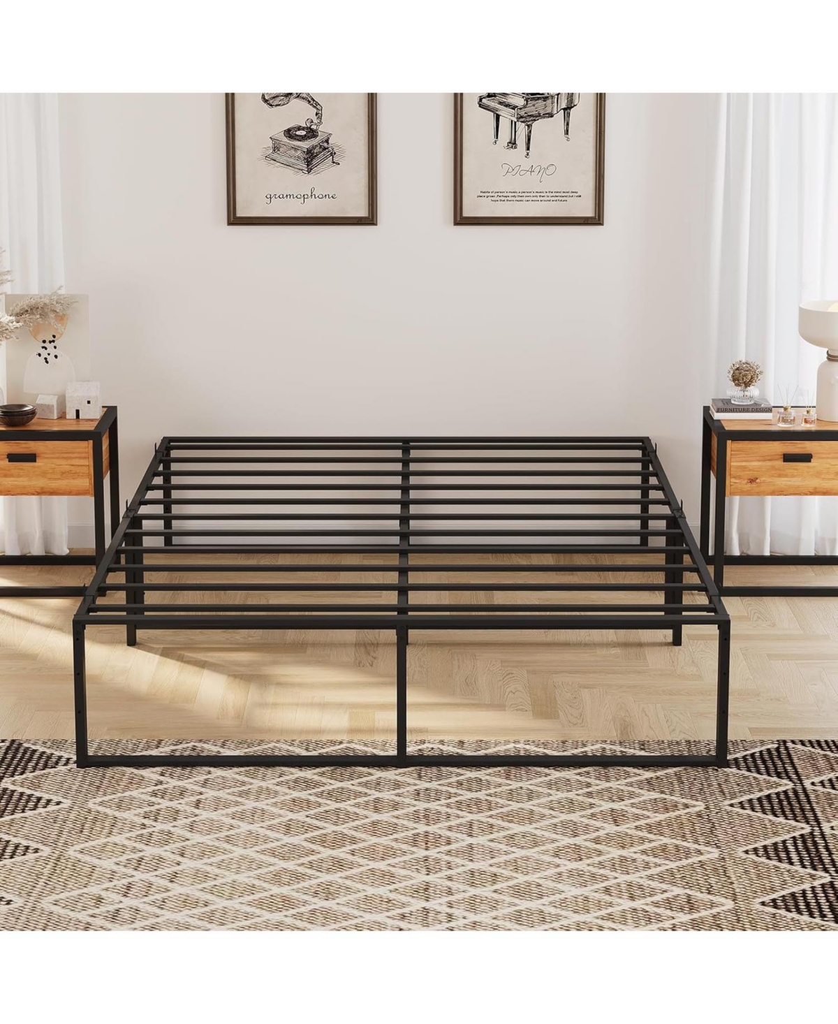 Click here for gaomon Metal Platform Bed Frame with Storage  Heav... prices