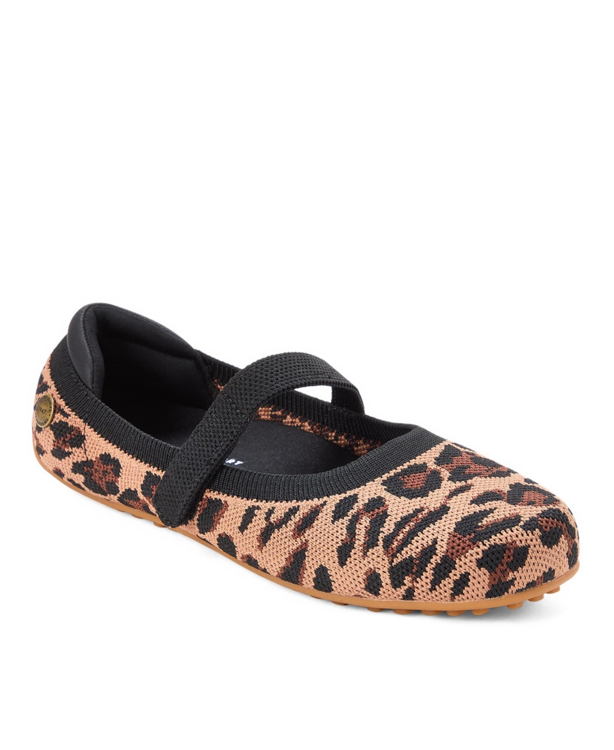 Click here for Dearfoams Womens Haddy Sport Knit Flat - Leopard prices