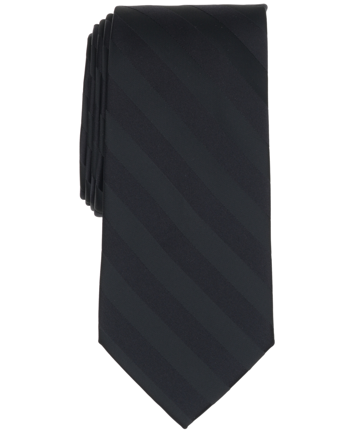 Click here for Perry Ellis Mens Satin Stripe Solid Tie - Black prices