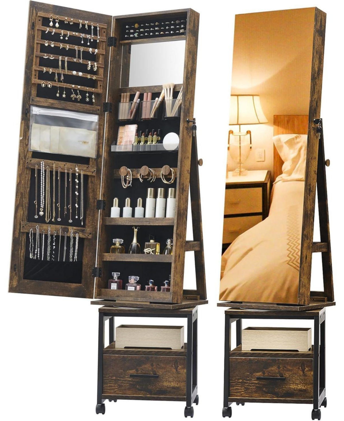 Click here for gaomon 360° Swivel Jewelry Armoire with Stora... prices