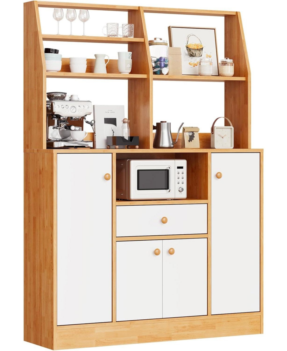 Click here for gaomon Small Farmhouse Coffee Bar Cabinet  Wood Bu... prices