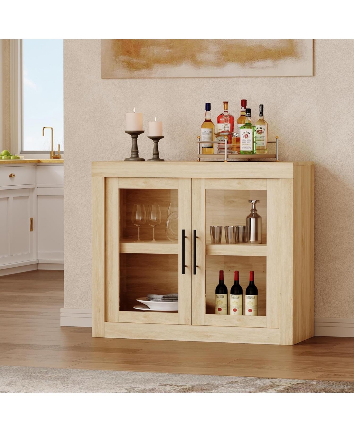 Click here for Gaomon Sideboard Buffet Cabinet with 2 Glass Doors... prices